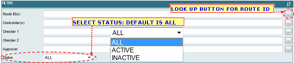1.1 You can filter Route report by its Route ID, Costcenter, Checker 1 ...